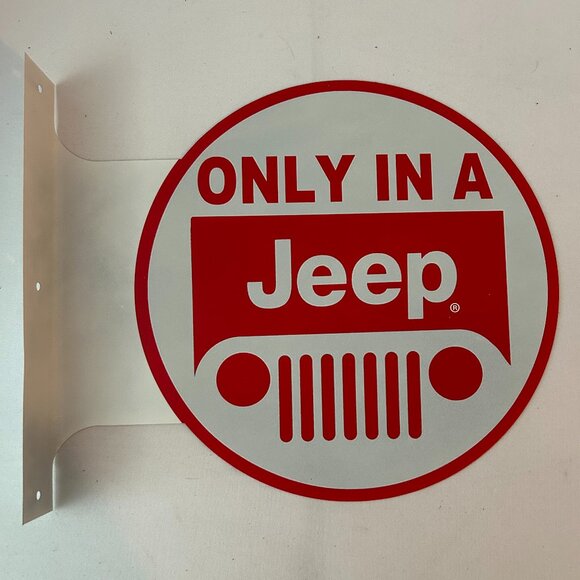 Wall Decor | Vintage Retro Double Sided Only In A Jeep Flanged Sign ...